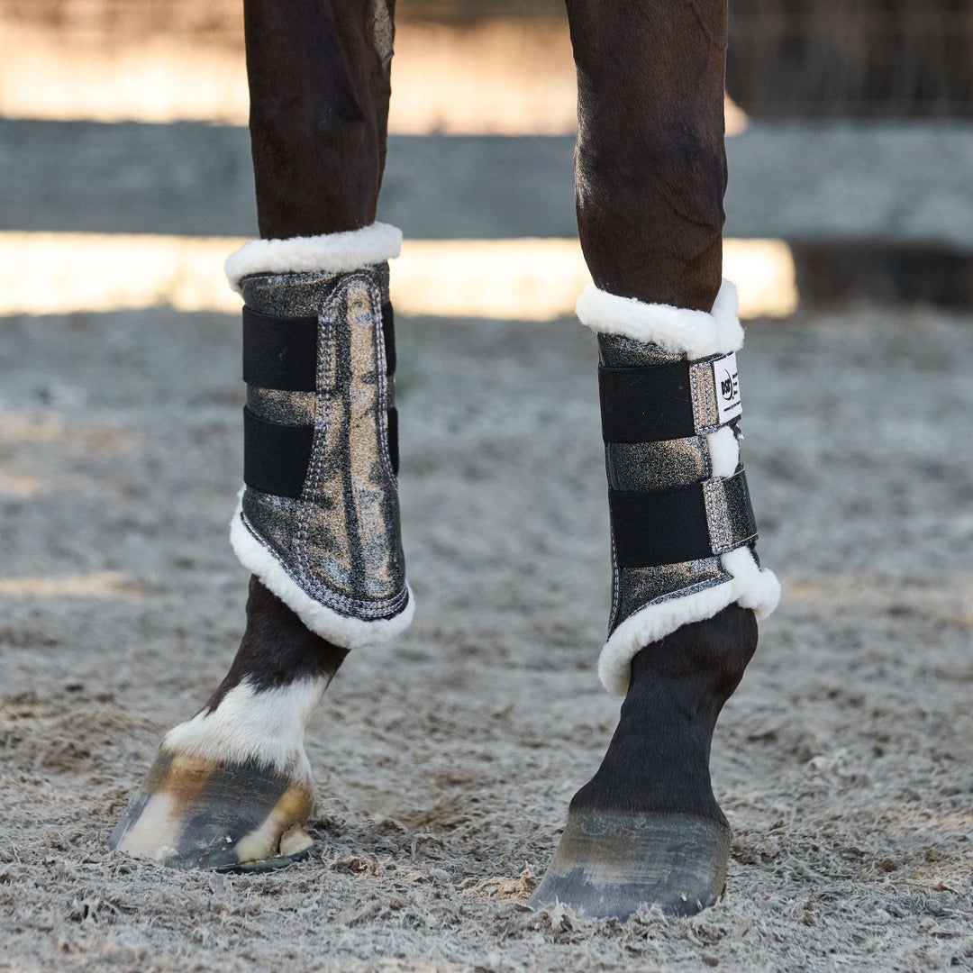 DSB Dressage Sport Boots Patent Glossy- White Fleece | Riding Warehouse