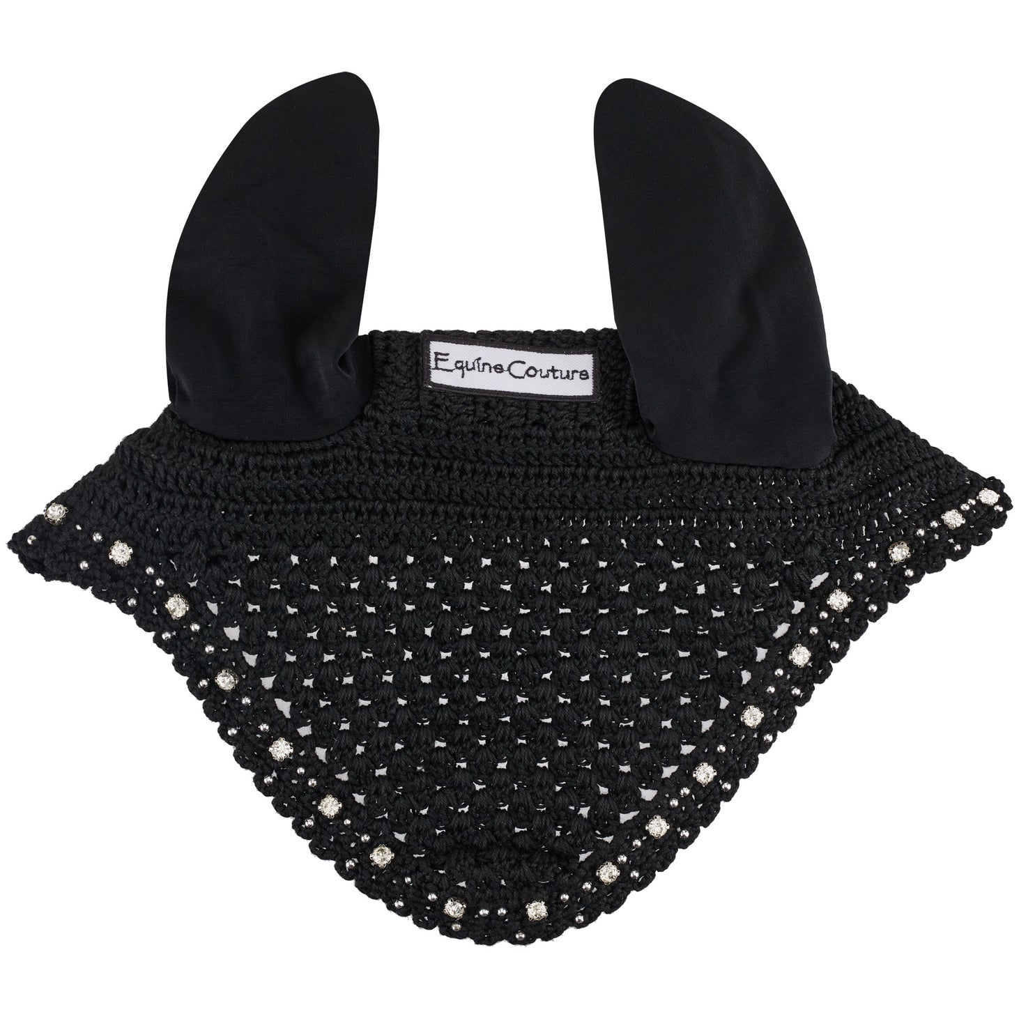 Equine Couture Fly Bonnet Ear Net Riding Hood -Crystals | Riding Warehouse