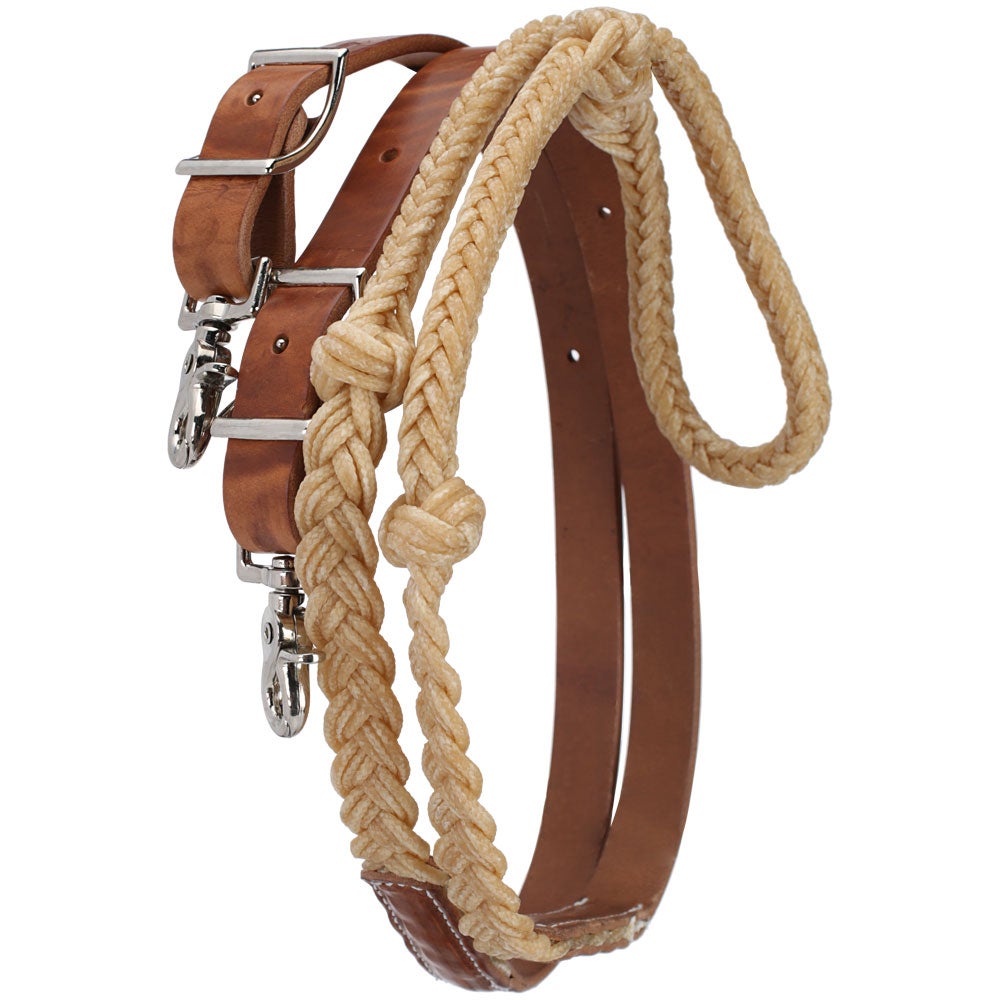 Tory Leather Waxed Big Knot Roping/Barrel Reins | Riding Warehouse