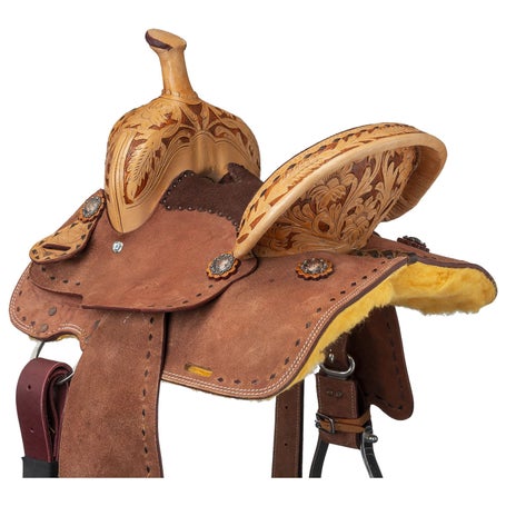 Western Horse Show Tack Saddle Bag Full Silver W/tooling Showman Show