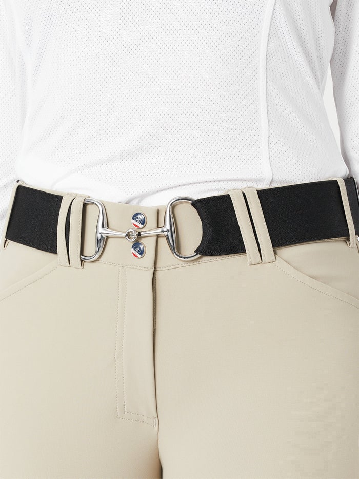 Ellany 2" Silver Snaffle Bit Elastic Belt - Riding Warehouse