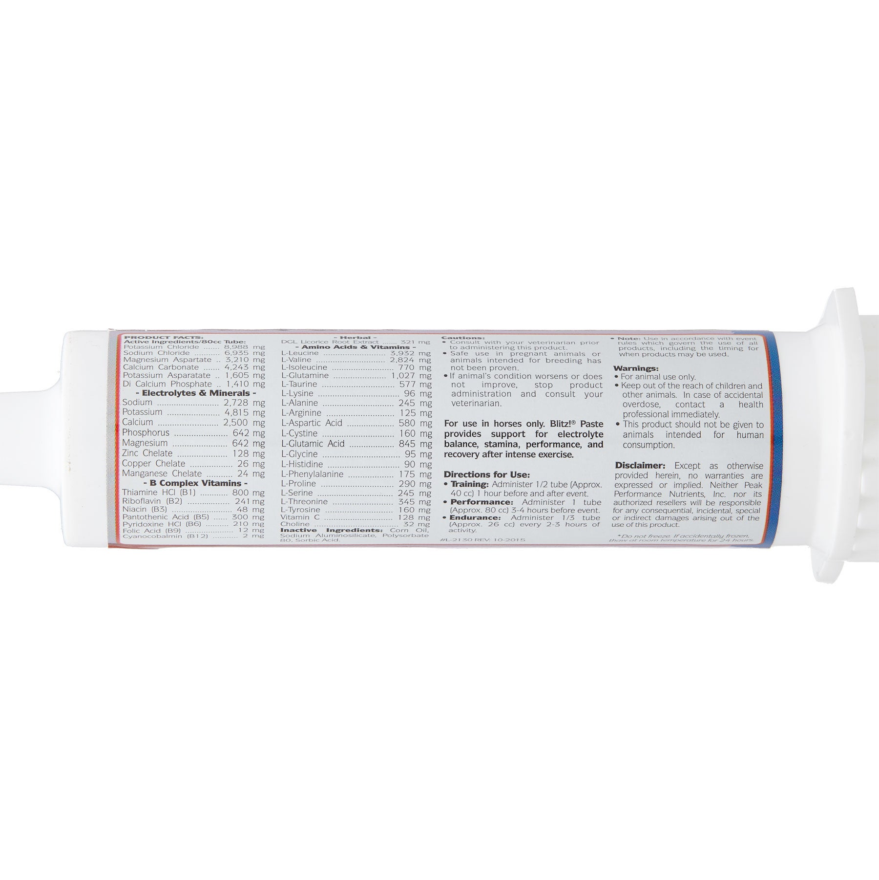 Peak Performance Blitz! Original Paste 2 Doses 80cc - Riding Warehouse