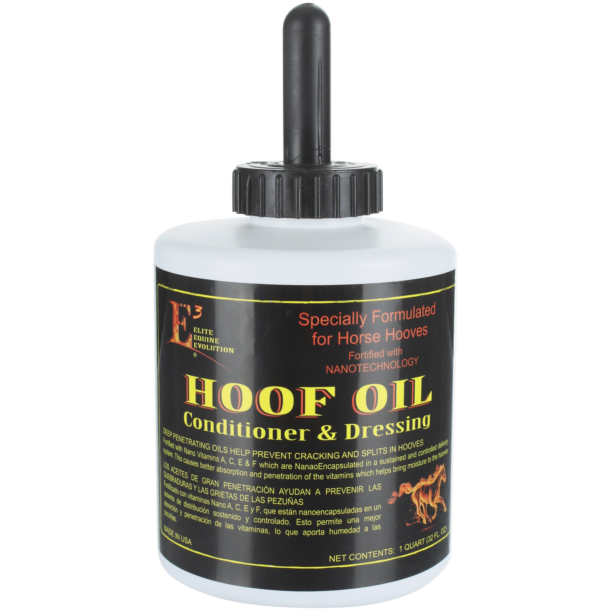 E3 Protective Healing Hoof Oil with Brush - Riding Warehouse