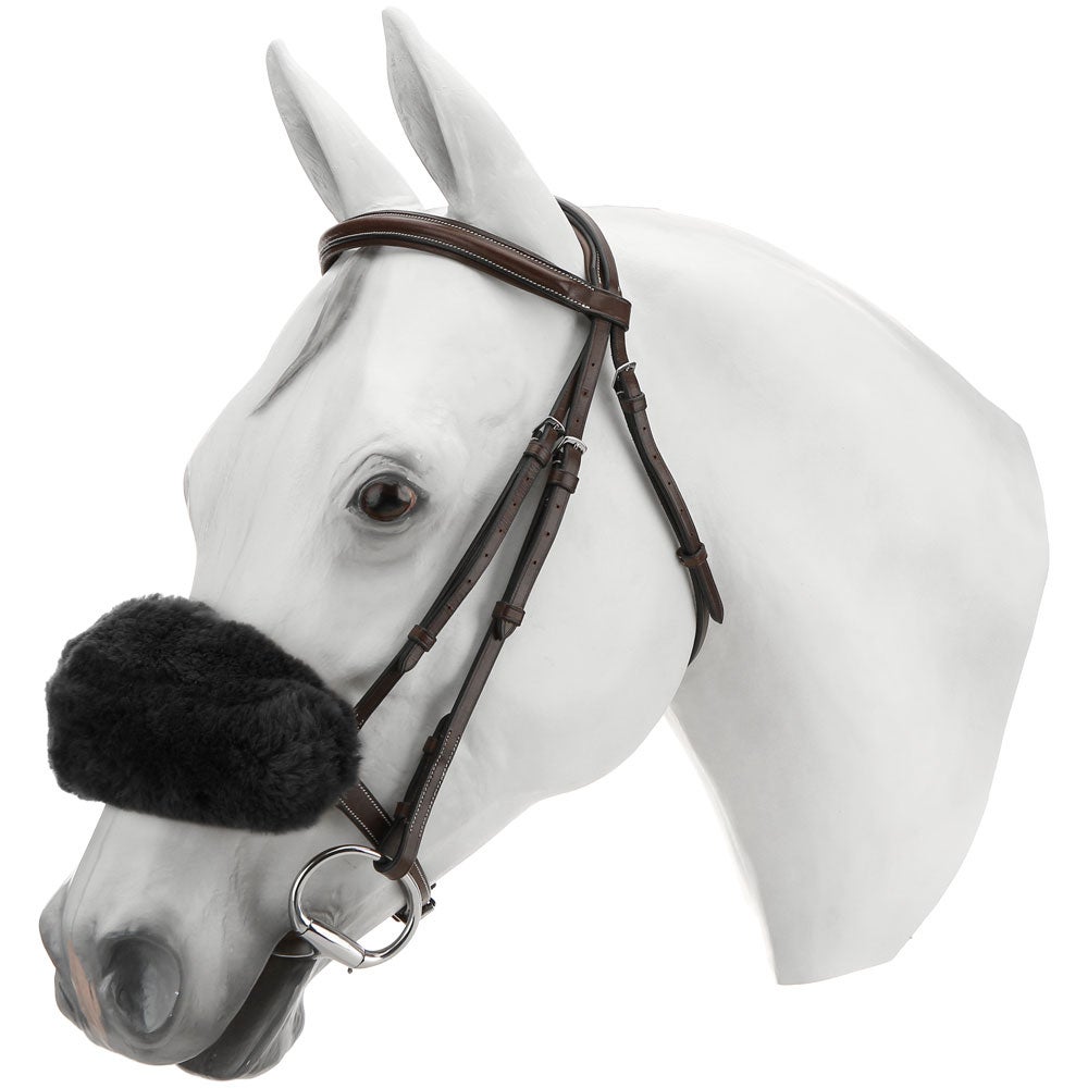 JMS Sheepskin Curved Shadow Roll Noseband Cover - Riding Warehouse